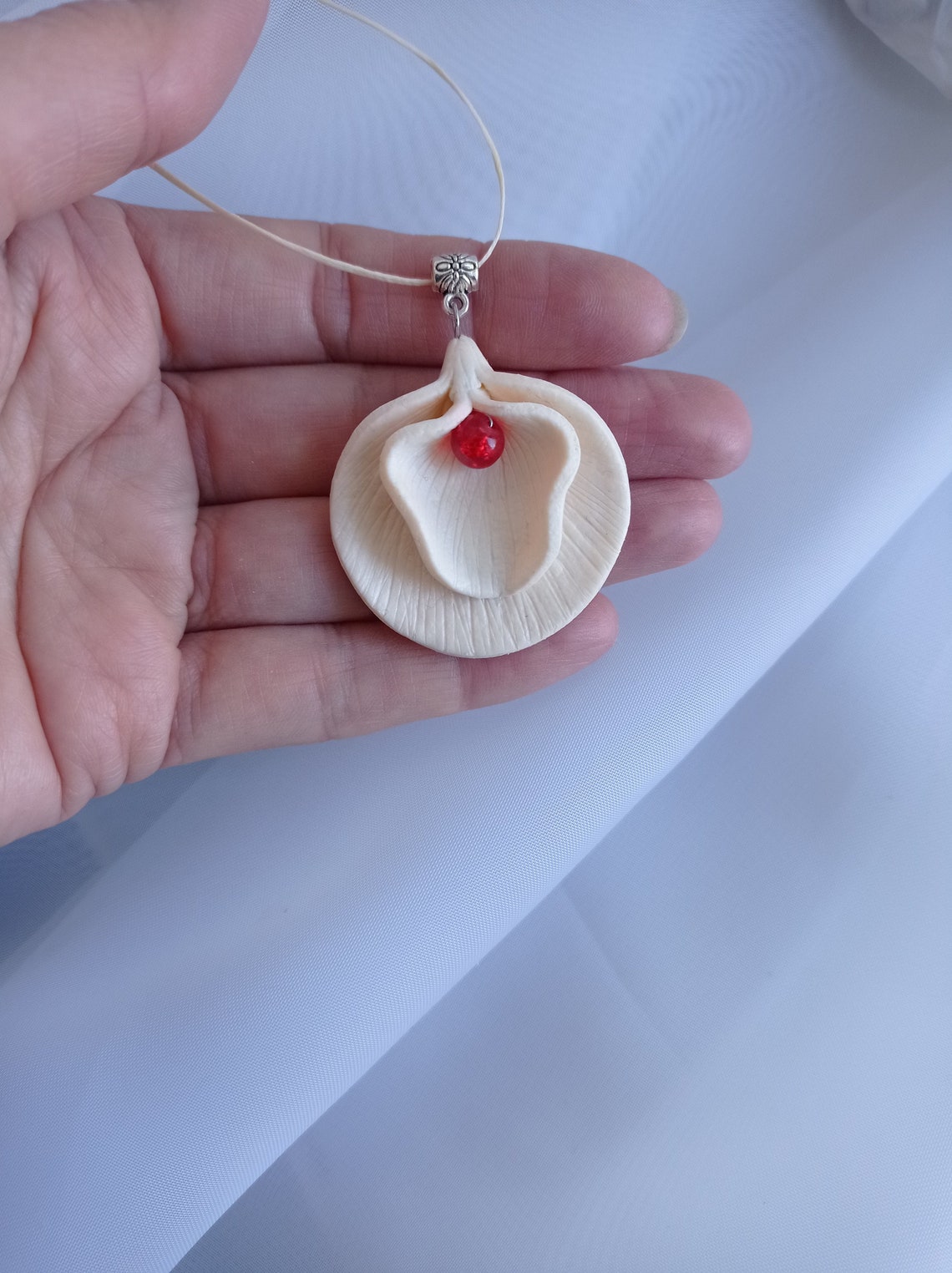White Yoni Pendant, Women's Necklace, Feminist Symbol Necklace, Gift ...