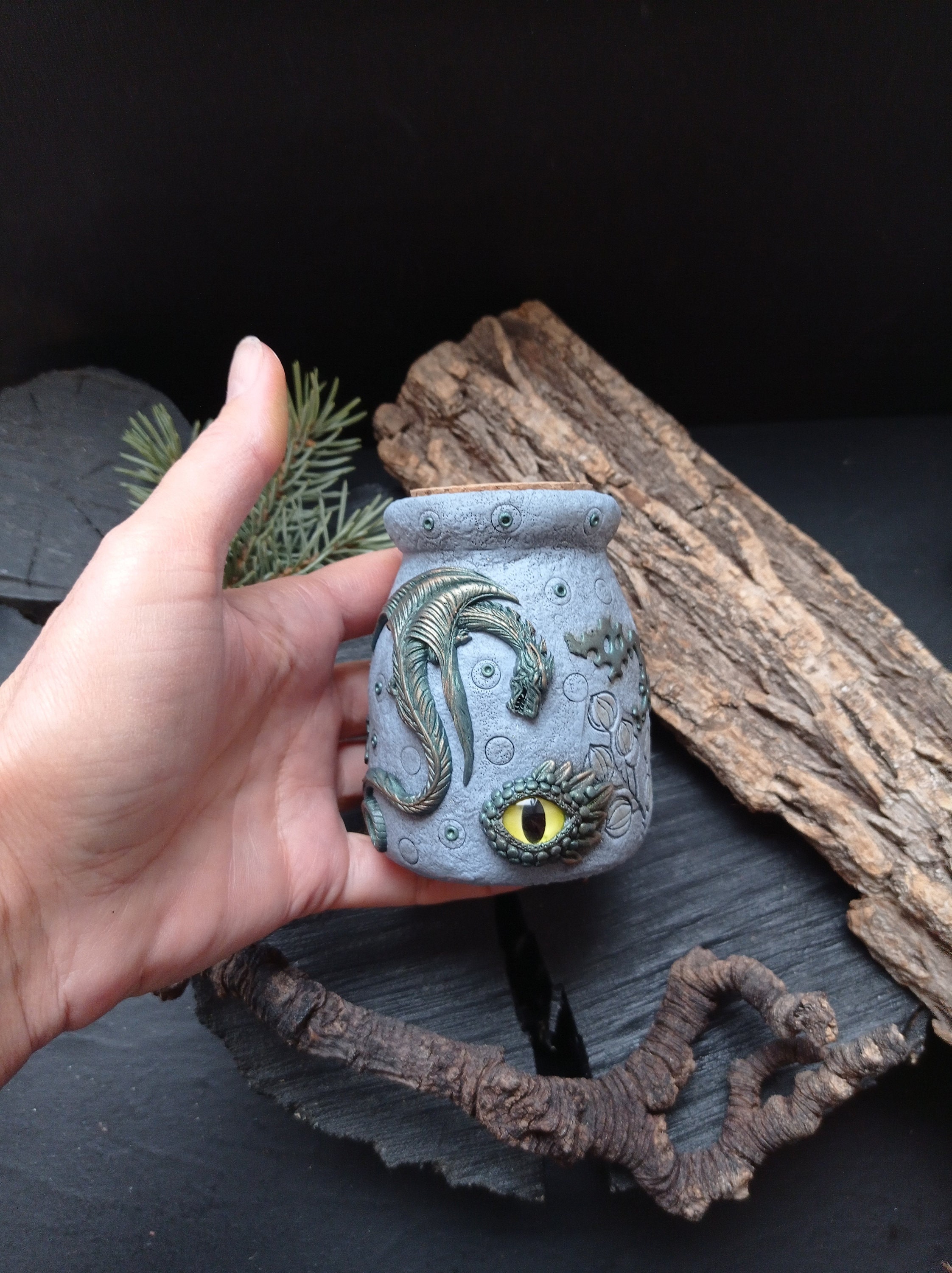 Dragon Eye Jar Apothecary Potion Bottle Dragon Wiccan Altar | Etsy