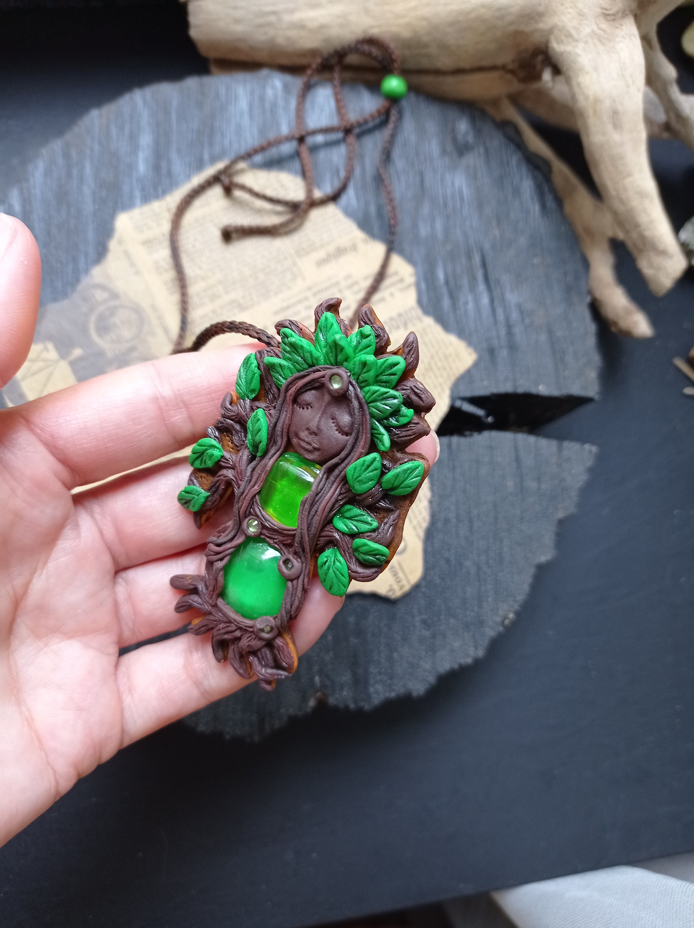 Pendant Mother Goddess Goddess of nature Necklace forest | Etsy