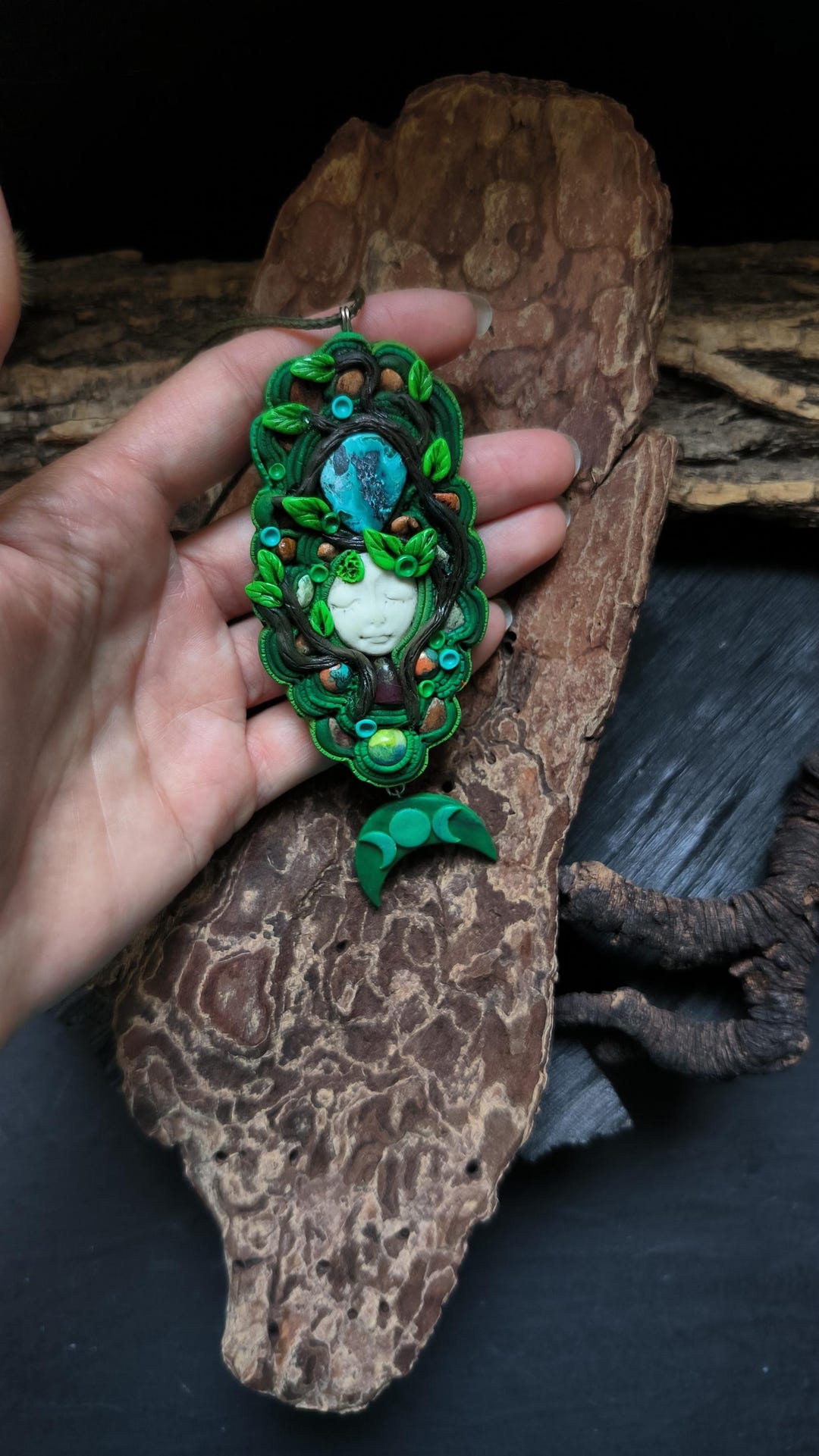 Goddess Pendant, Talisman Amulet Moon - Etsy