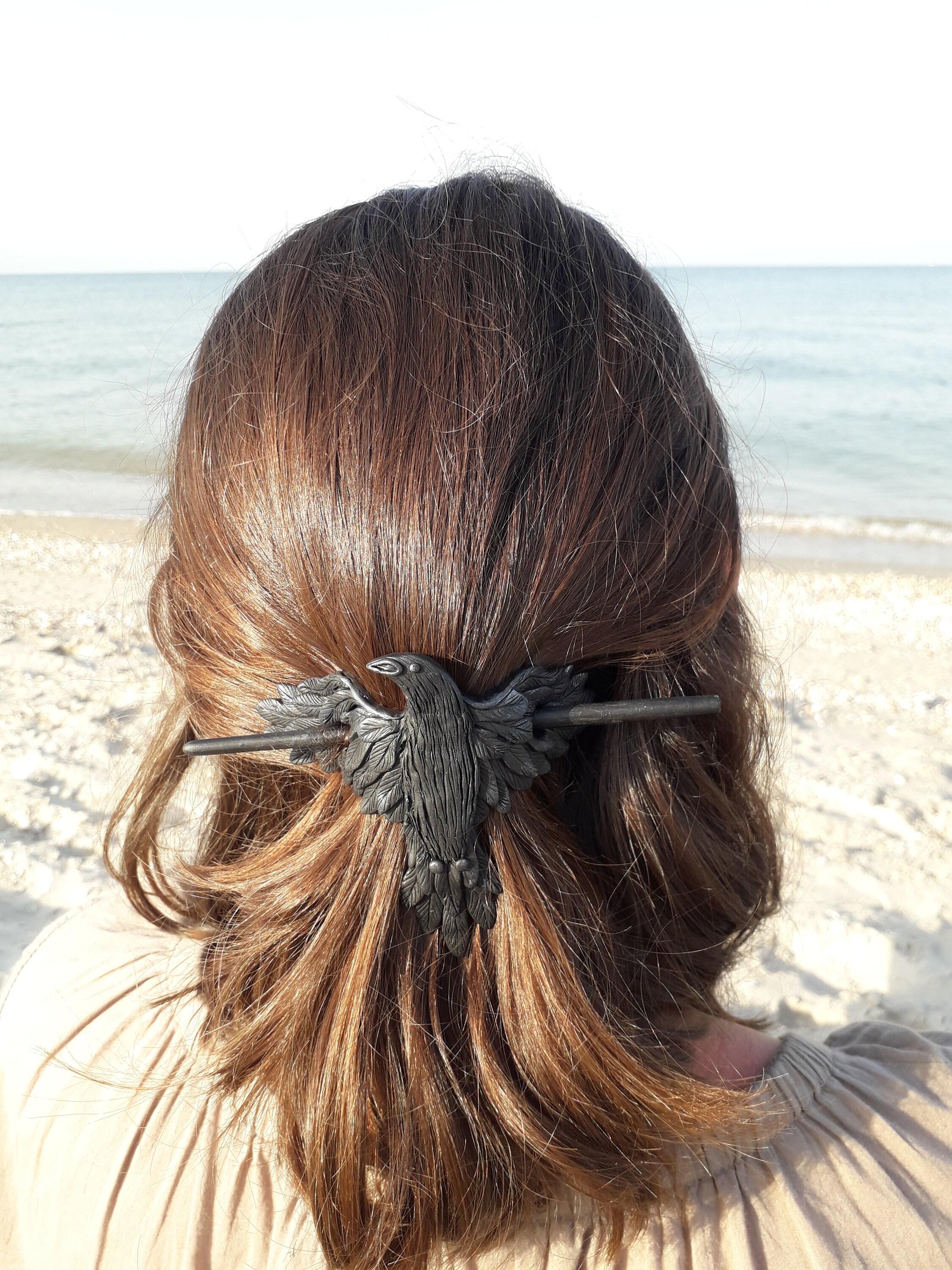 Hair Clip With Black Raven - Etsy