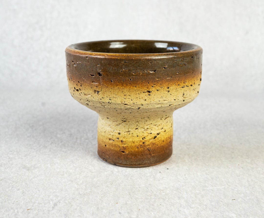 Vintage Ceramic Bowl, 8 Cm High, Vase With Base, Small Bowl, Beige ...
