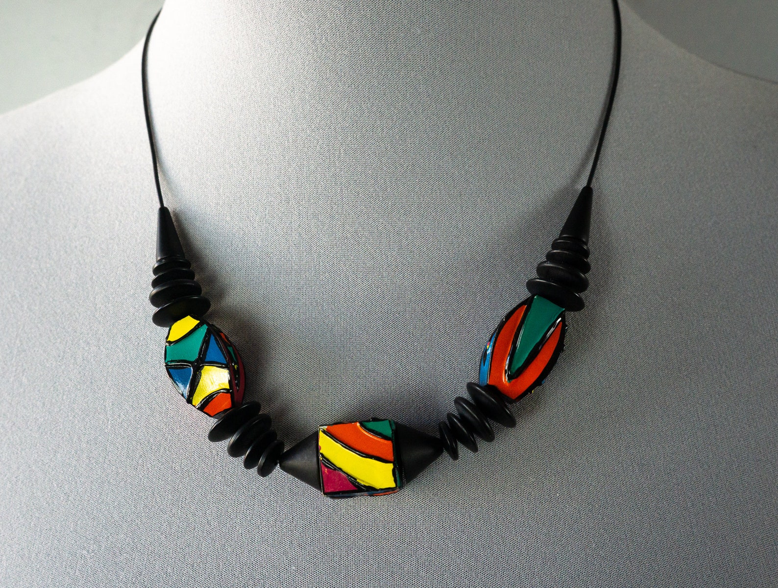 Collar retro de la década de 1980 collar vintage con cuentas | Etsy