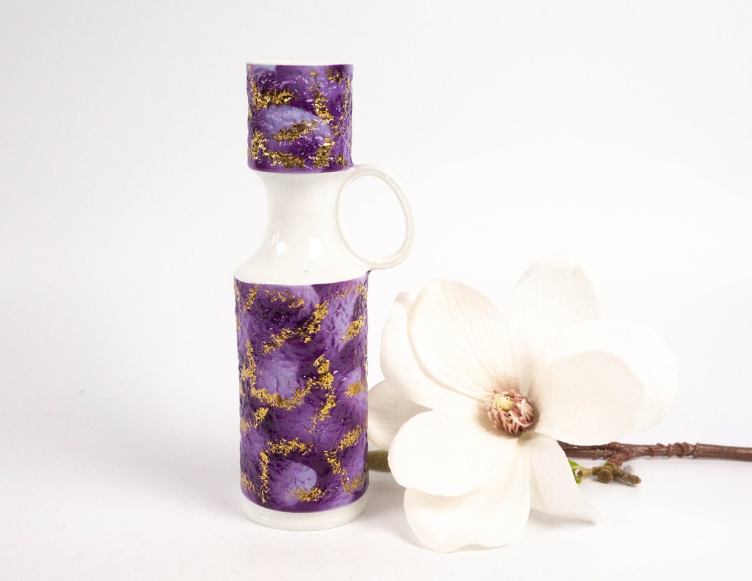 Rare Purple Gold Shimmering Vase Royal KPM, Exceptional Structure Decor ...