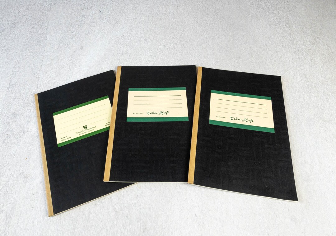 Three Old School Notebooks, Unlined With Table of Contents, DIN A5 ...