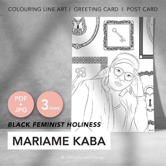 Mariame Kaba Colouring Line Art Page Digital Pack Colour - Etsy