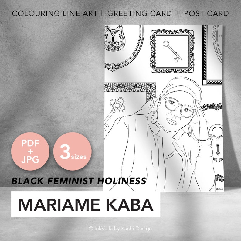 Mariame Kaba Colouring Line Art Page Digital Pack Colour - Etsy