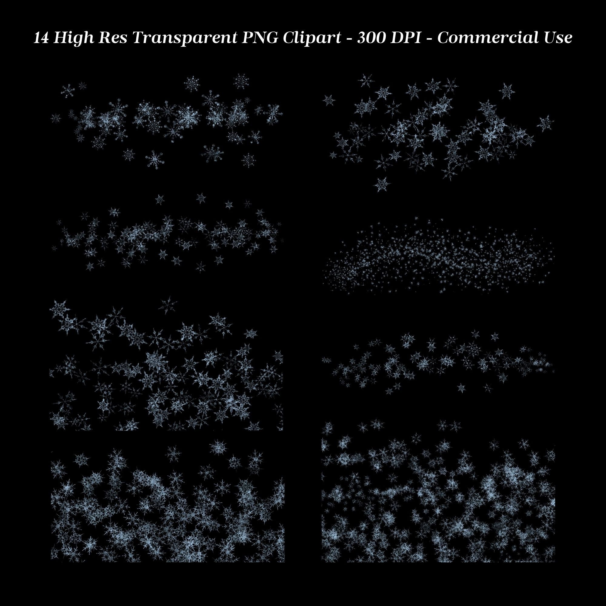 Falling Winter Snow Overlay, Falling Snow Clipart, Winter Snowflakes ...