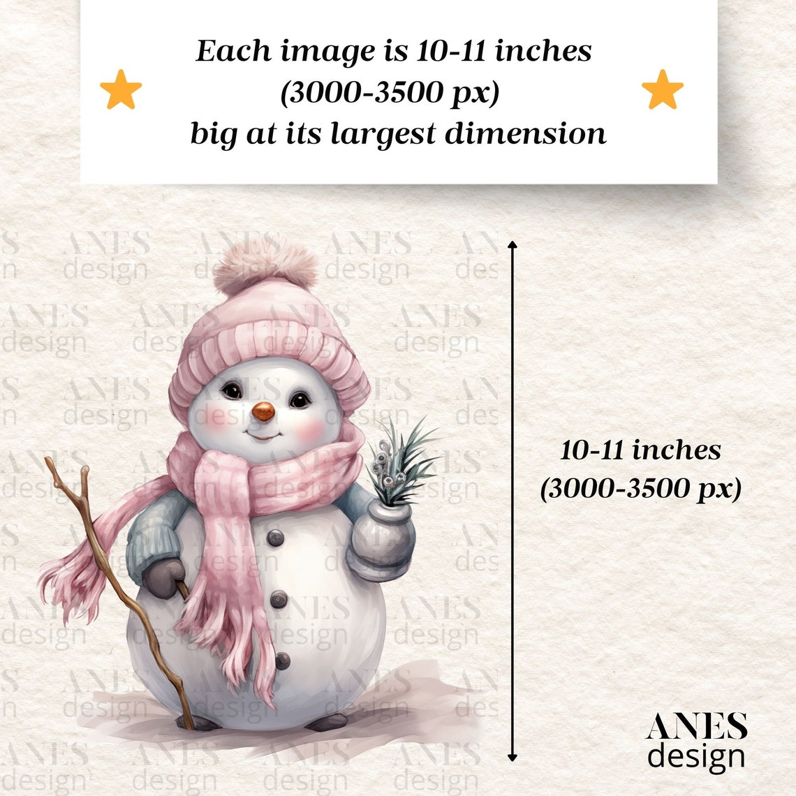 Pink Watercolor Snowman Clipart Bundle, Cute Snowman PNG, Christmas ...