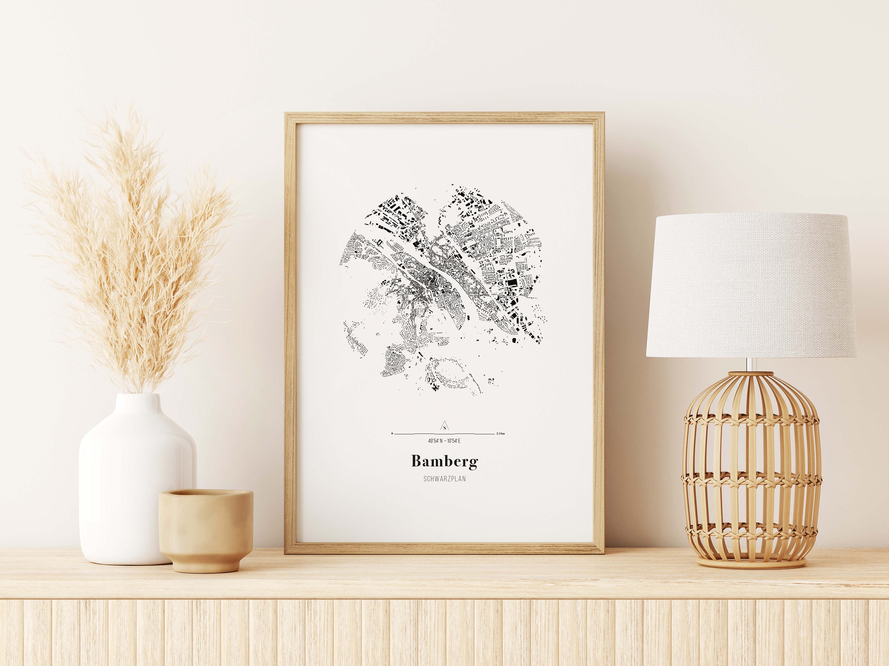 BAMBERG as Map Black Plan Mapping / Map / Print / Poster / - Etsy Canada