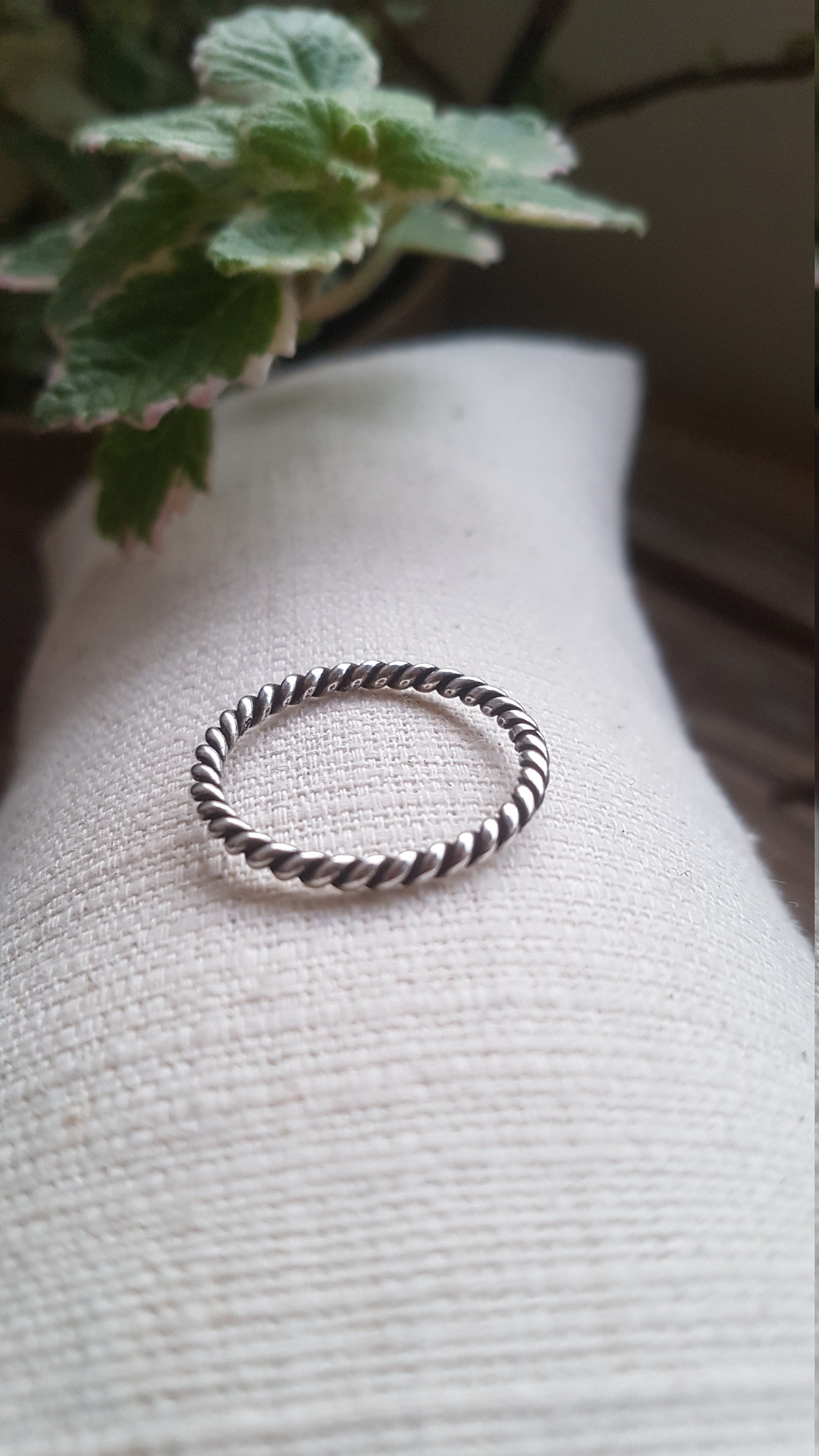 Silver Ring 925 Sterling Silver Cord Ring Twisted Stacking - Etsy Norway