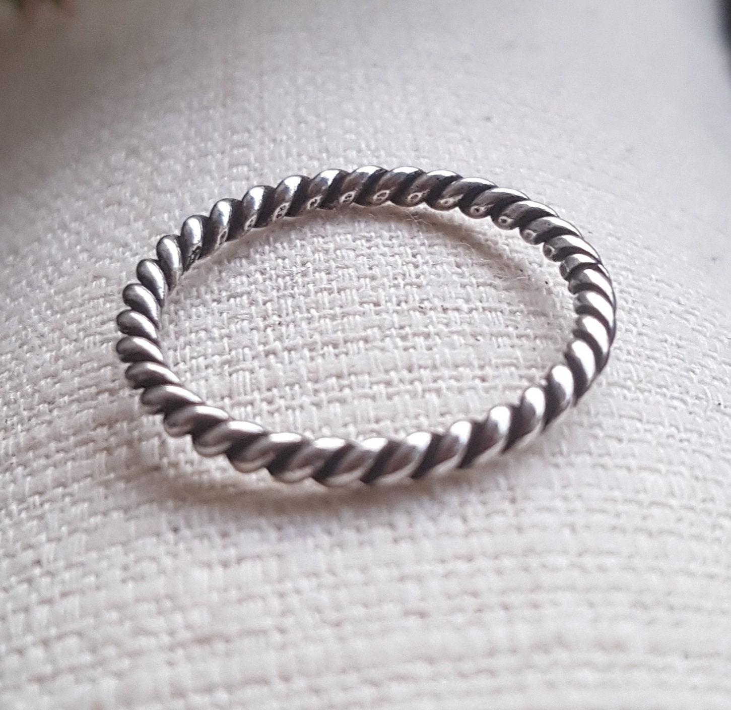 Silver Ring 925 Sterling Silver Cord Ring Twisted Stacking - Etsy Norway