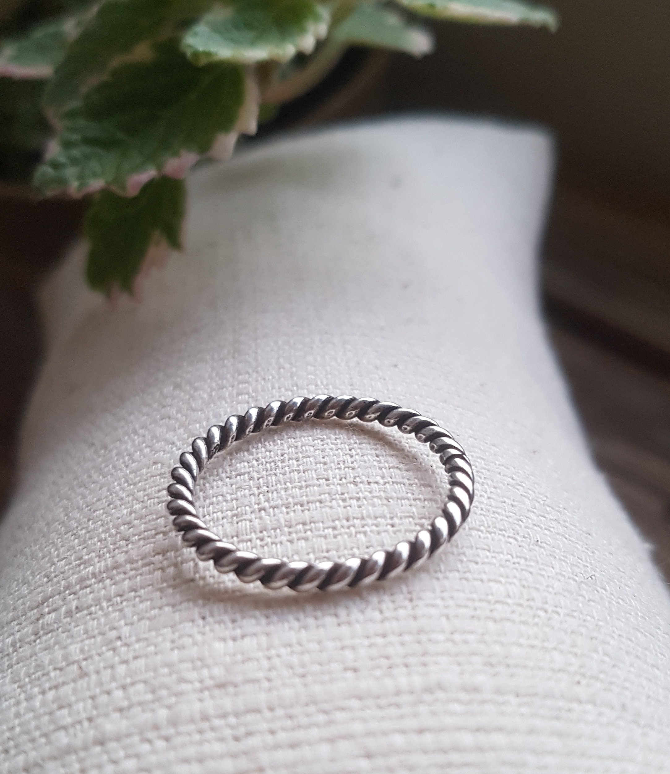 Silver Ring 925 Sterling Silver Cord Ring Twisted Stacking - Etsy Norway