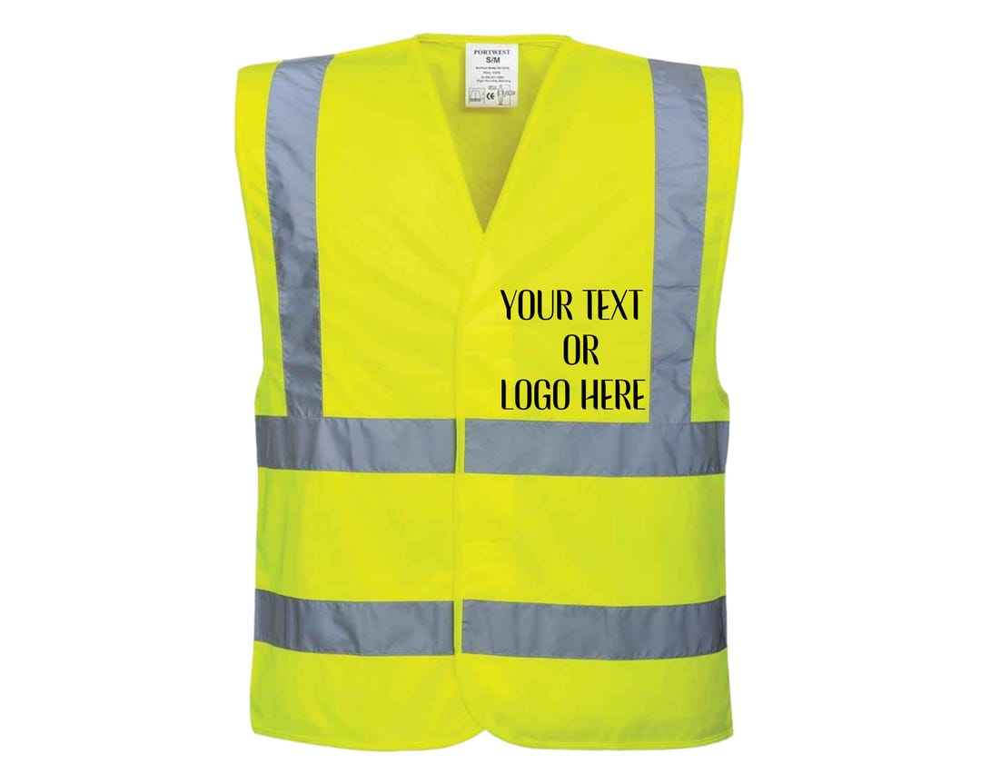 Personalized Hi-vis SAFETY Vest With Custom Logo/text, Reflective High ...