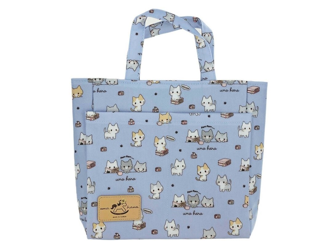 Cat Waterproof Double Pocket Tote Handbag Purse, Cute Gift for Kitten ...