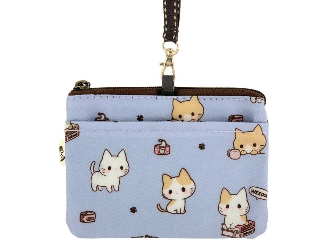 Meow Cat Waterproof Card & Coin Purse Holder W/ Neck Strap Lanyard ...