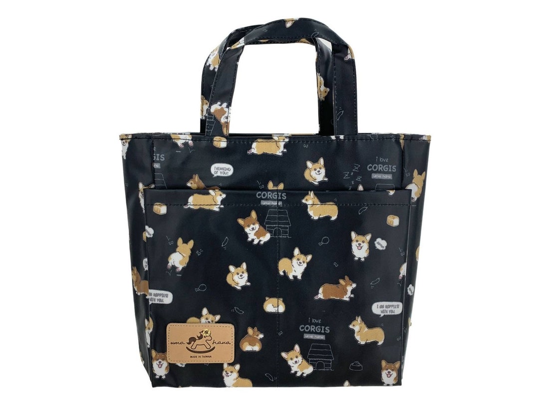Corgi Waterproof Double Pocket Tote Handbag Purse, Cute Gift for Dog ...