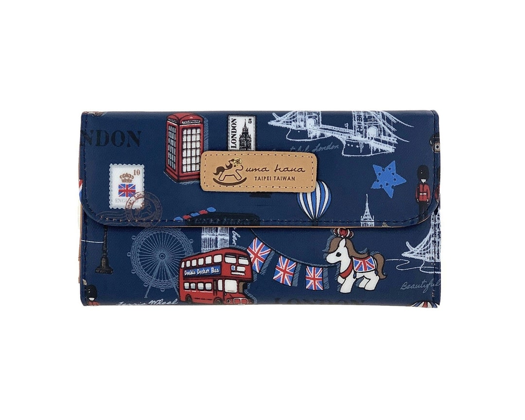 London England Waterproof Multifunctional Trifold Long Wallet, Snap ...