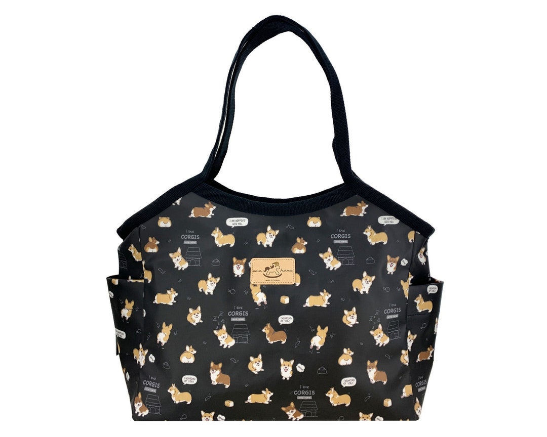 Waterproof Corgi Tote Trapeze Shoulder Handbag, Cute Gift for Dog Lovers, Large Capacity ...