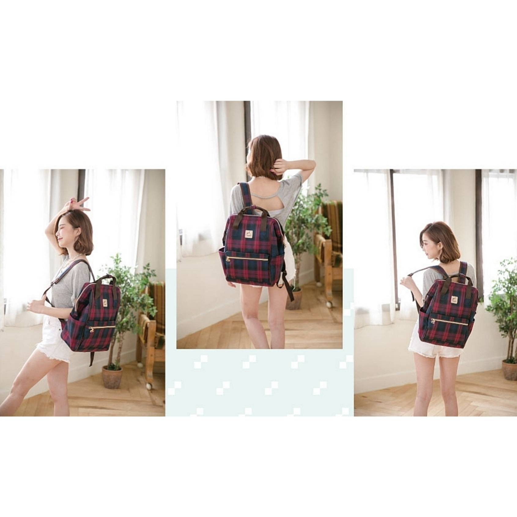 Waterproof Plaid Large Opening Backpack Perfect Gift for - Etsy