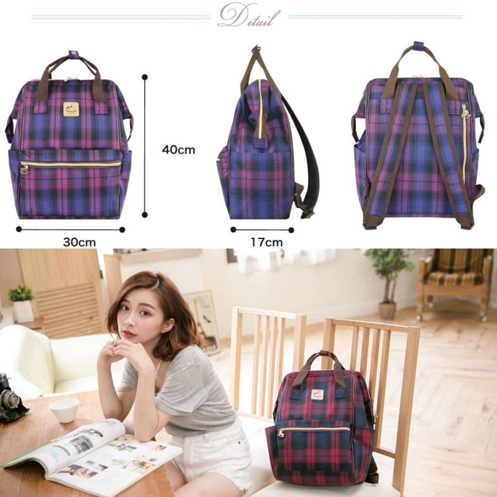 Waterproof Plaid Large Opening Backpack Perfect Gift for - Etsy