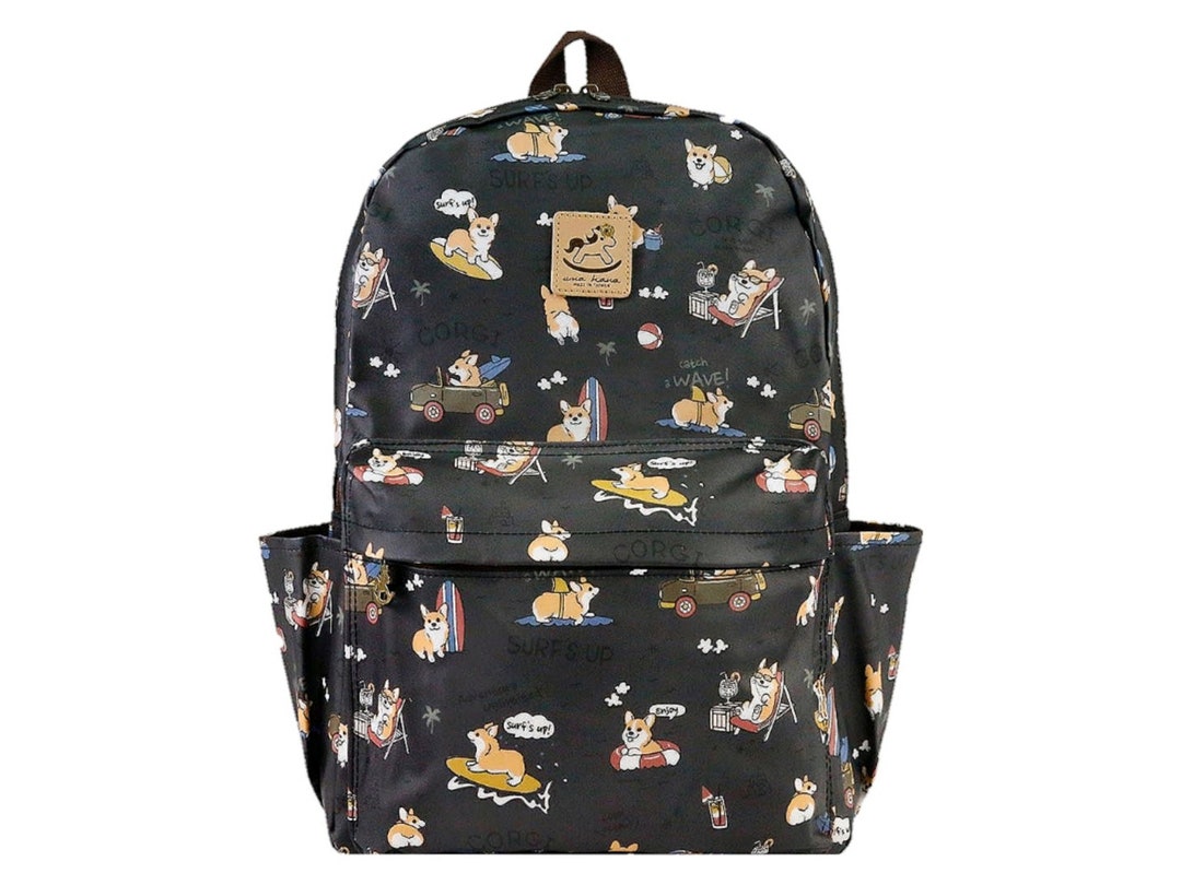 Corgi Puppy, Large Backpack, Waterproof, Zipper, Dog, Corgi Butt, Cute ...