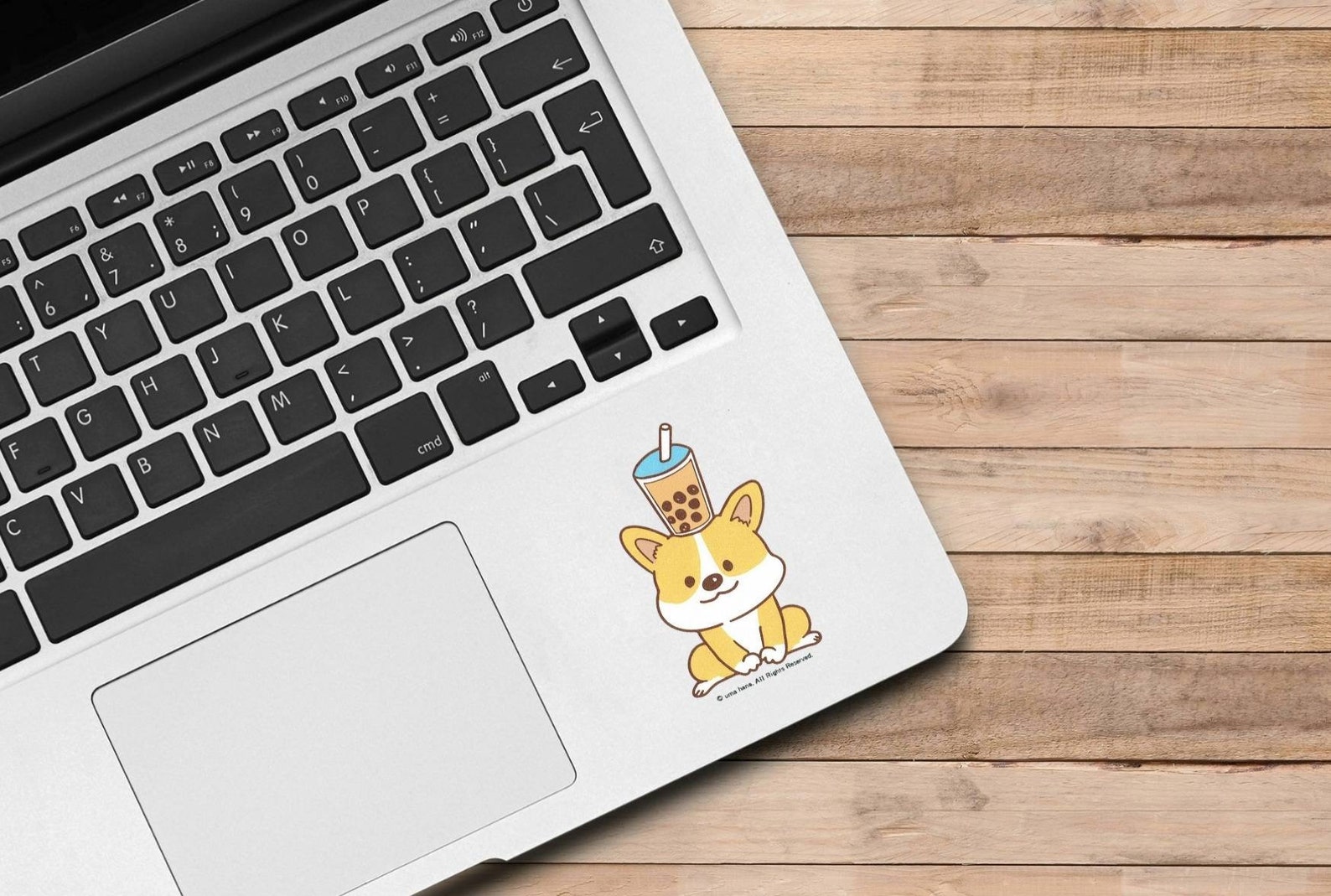 Waterproof Transparent Boba Bubble Tea Corgi Die-cut Sticker, Tearproof ...