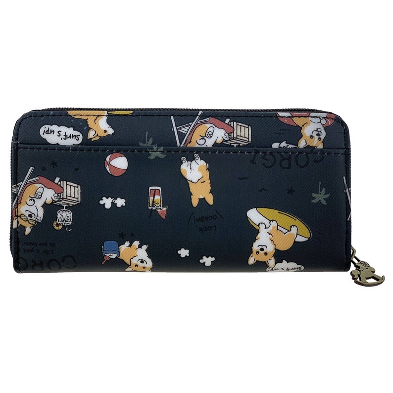 Surfing Beach Corgi Waterproof Portable Long Wallet, Holds 5.5 Inch ...
