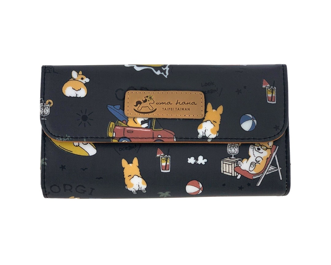 Corgi Puppy, Multifunctional Trifold Long Wallet, Waterproof, Snap ...