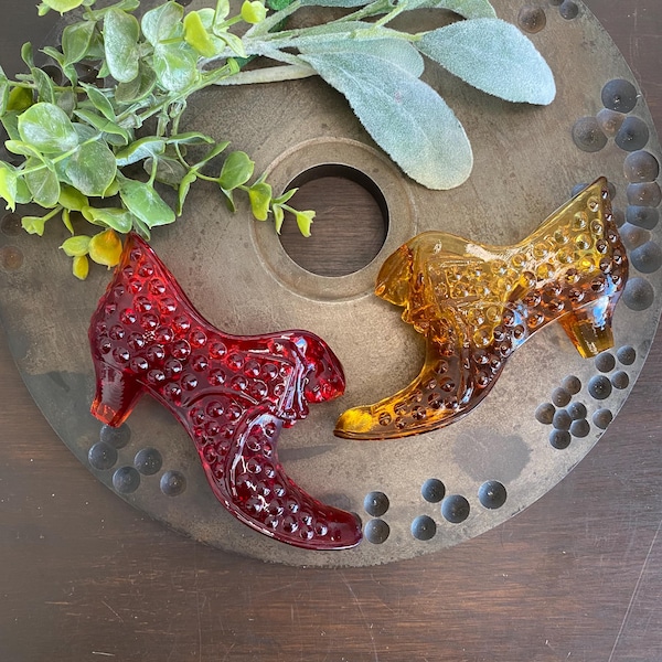 Red Fenton Glass Shoe - Etsy