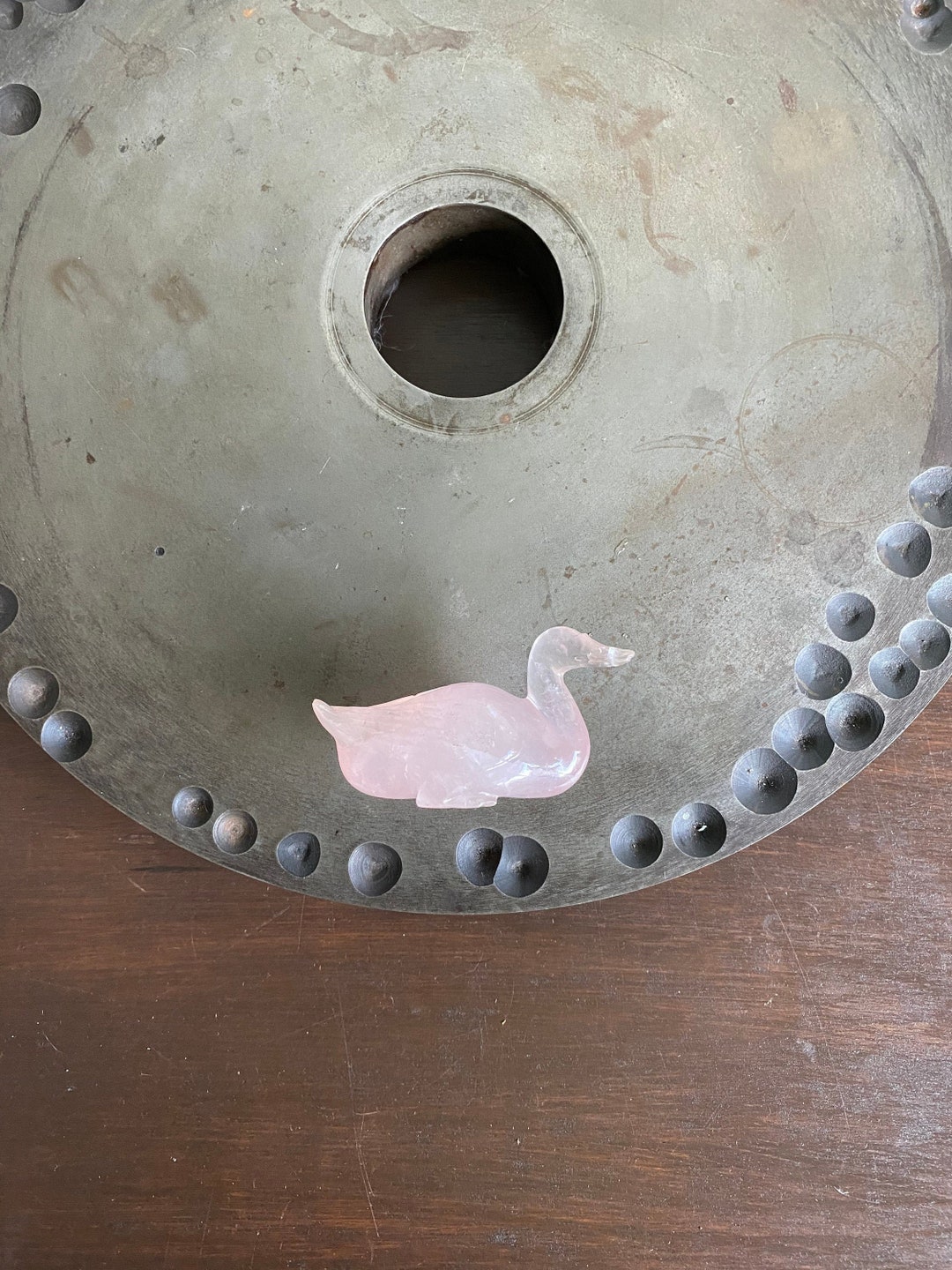 Vintage Hand Carved Rose Quartz Duck, Rose Quartz Carving, Rose Quartz ...