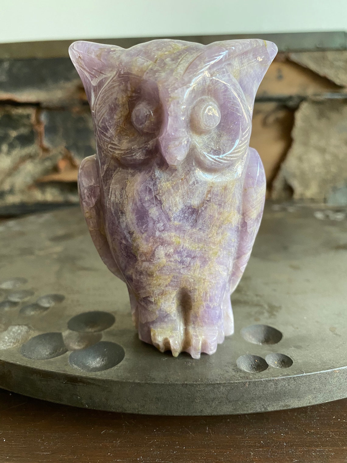 Vintage Hand Carved Amethyst Owl, Amethyst Carving, Amethyst, Spirit ...