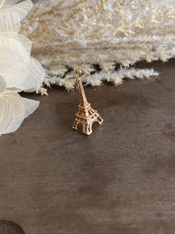 Vintage 14K Gold Eiffel Tower Charm, Paris Travel Sou… - Gem
