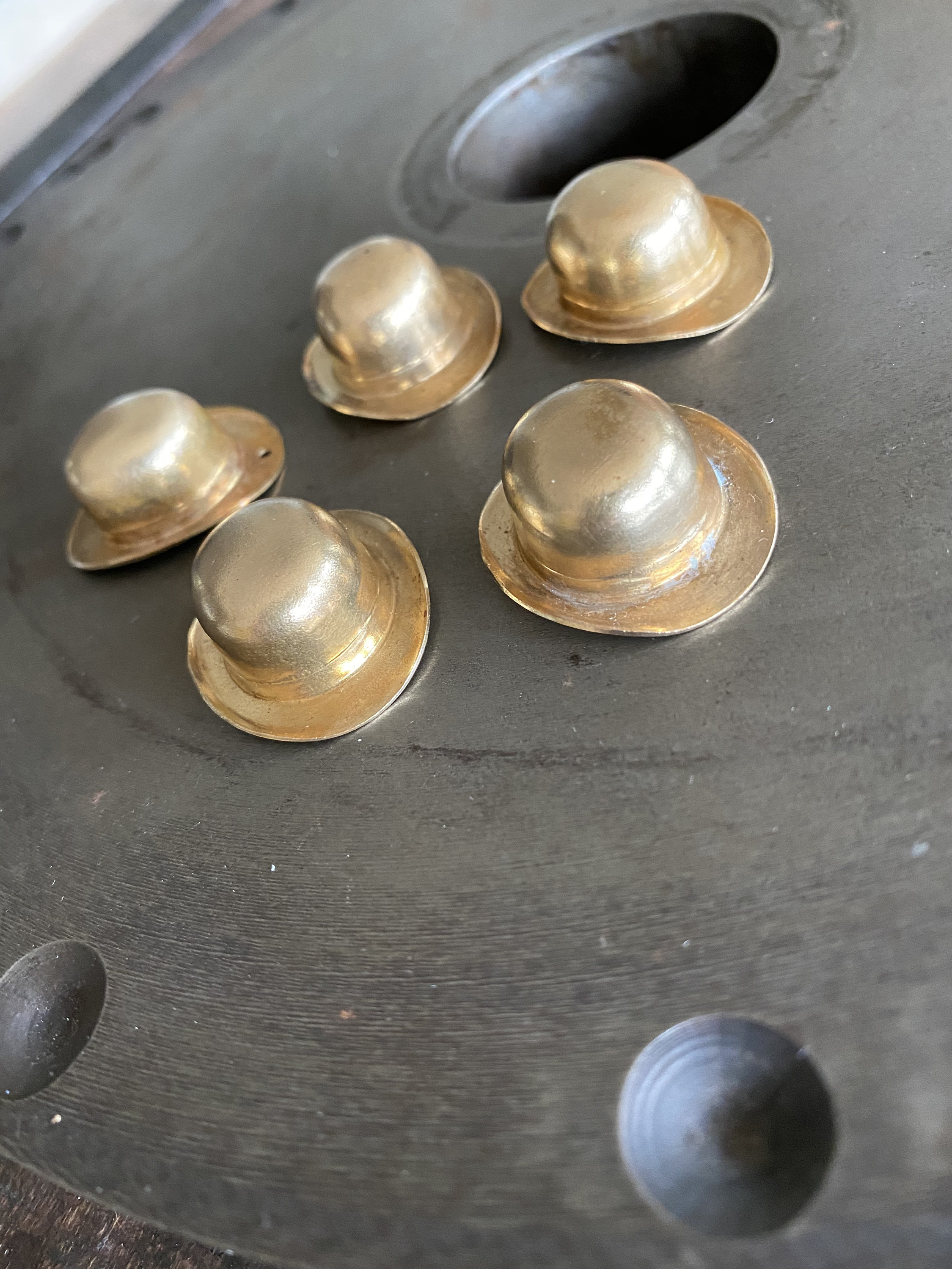 1pc - Vintage Miniature Brass Hat, Small Brass Bowler Hat, Vintage ...