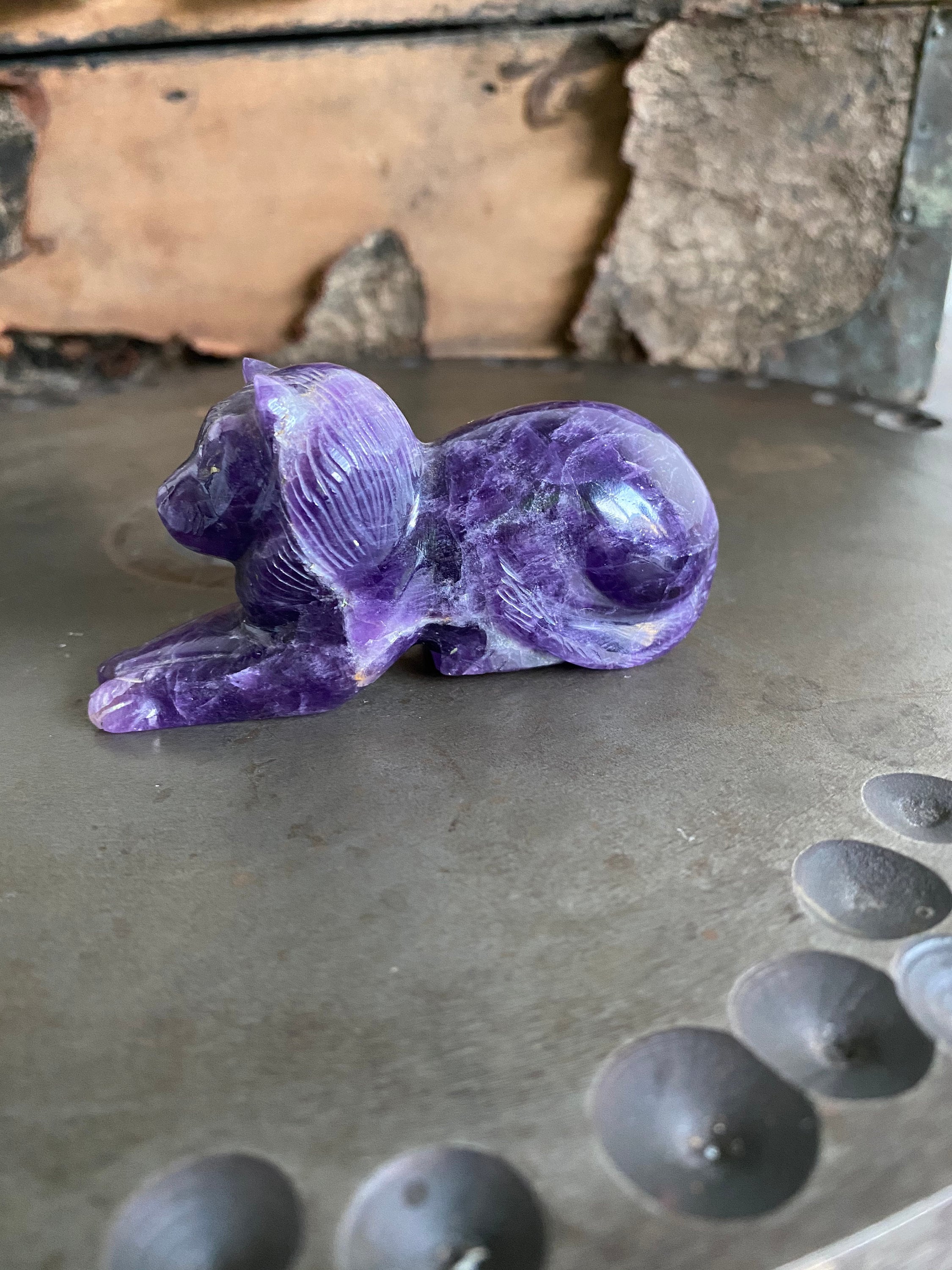 Vintage Hand Carved Amethyst Lion Amethyst Carving Amethyst - Etsy UK