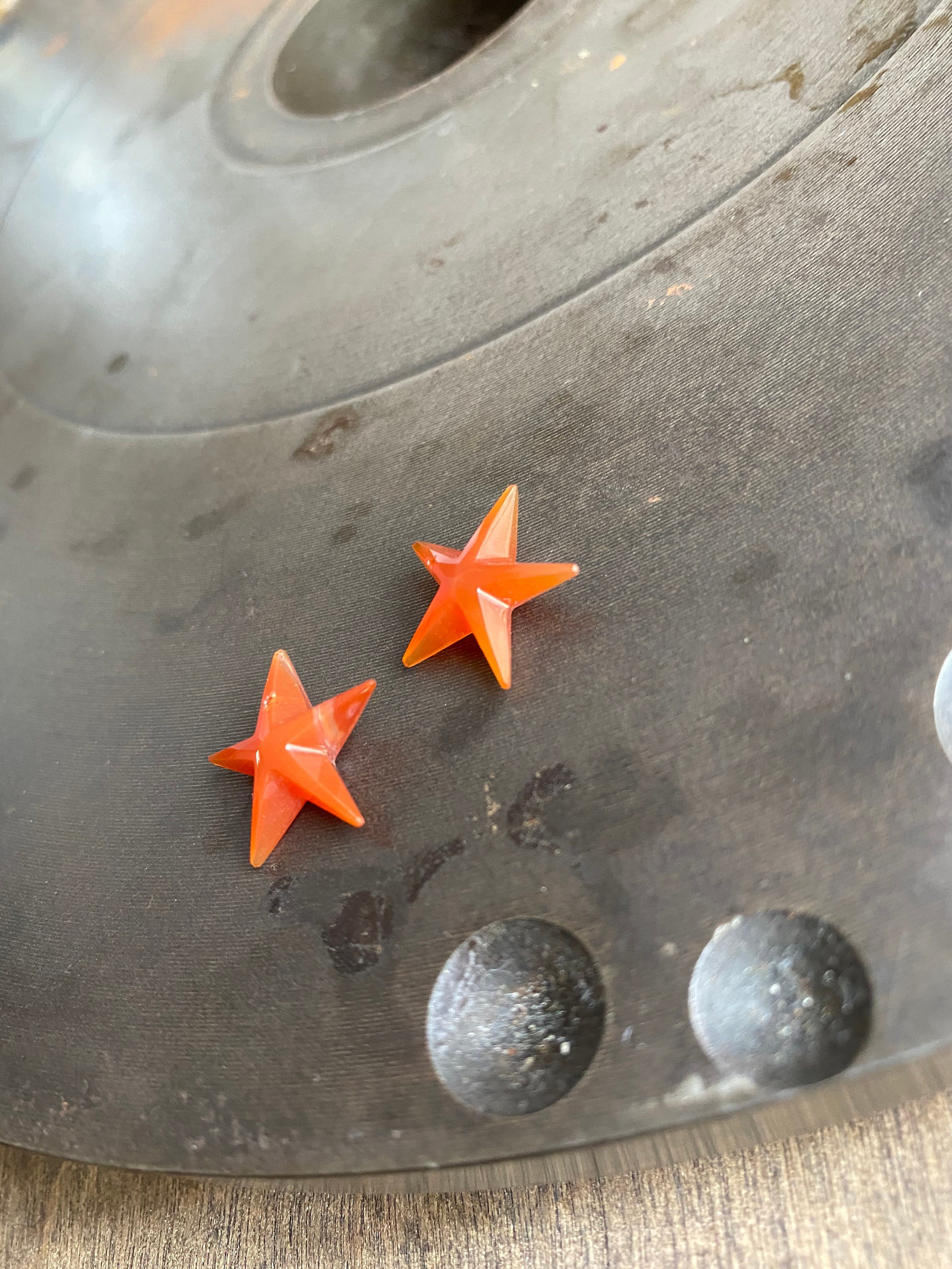 2pc-carnelian Star, Carnelian, Carved Carnelian Star, Carved Star, Star ...