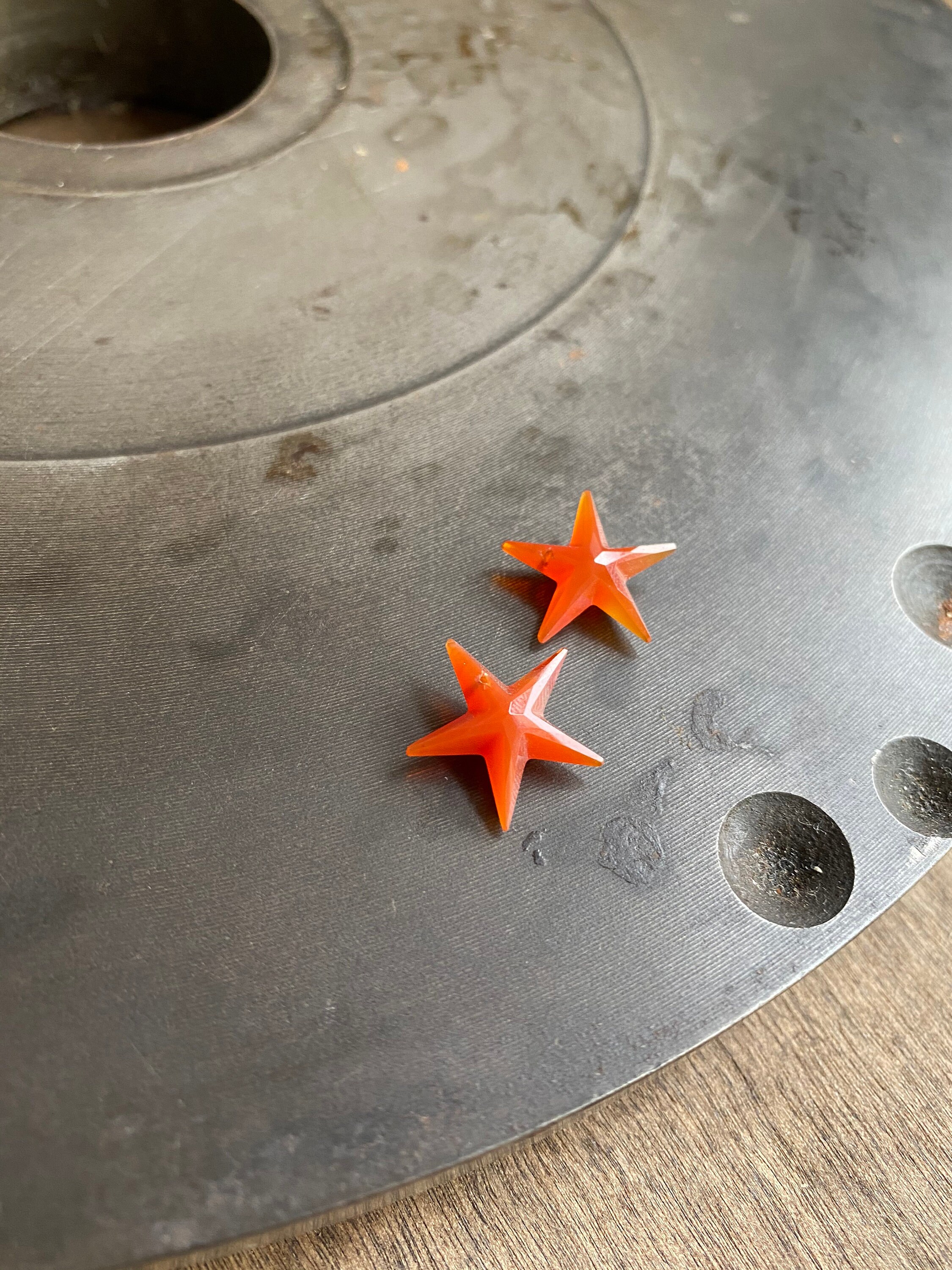 2pc-carnelian Star, Carnelian, Carved Carnelian Star, Carved Star, Star ...