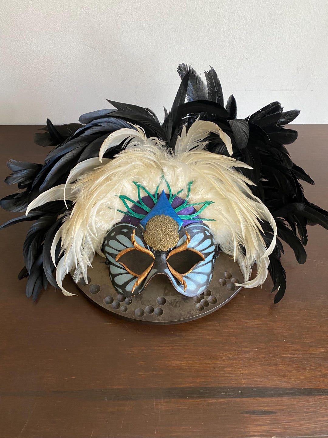 Vintage Elegant Feathered Butterfly Mask, Handmade Fantasy Costume ...