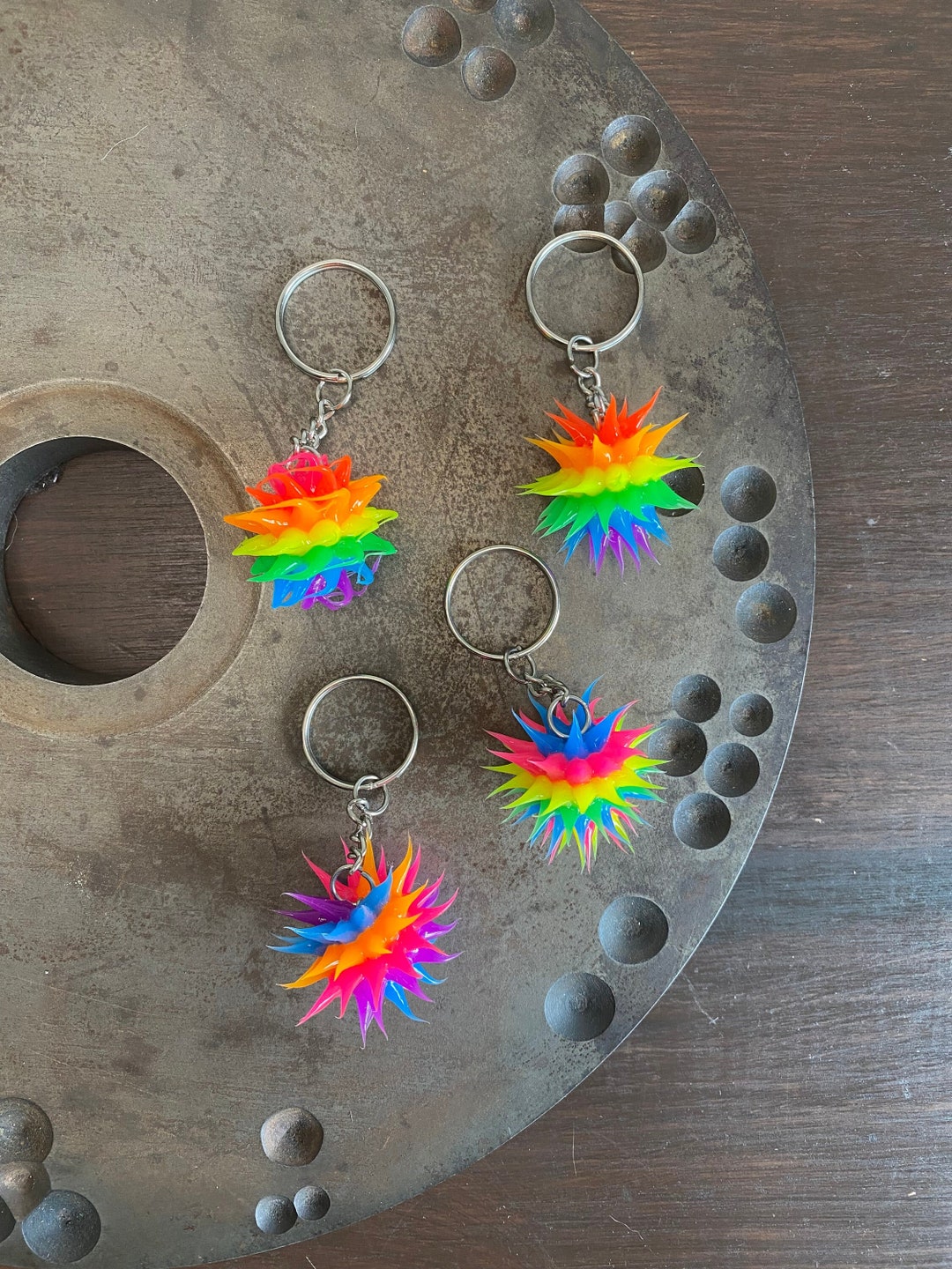 Spiky Silicone Bead Keychain, Fun Backpack Tag, Zipper Pull, Fidget Key ...