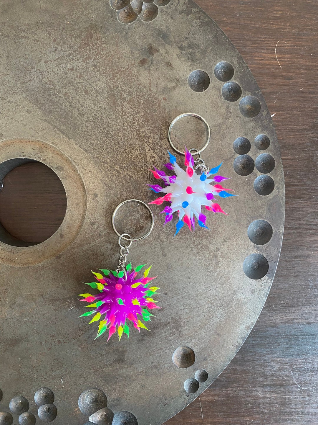 Spiky Silicone Bead Keychain, Fun Backpack Tag, Zipper Pull, Fidget Key ...