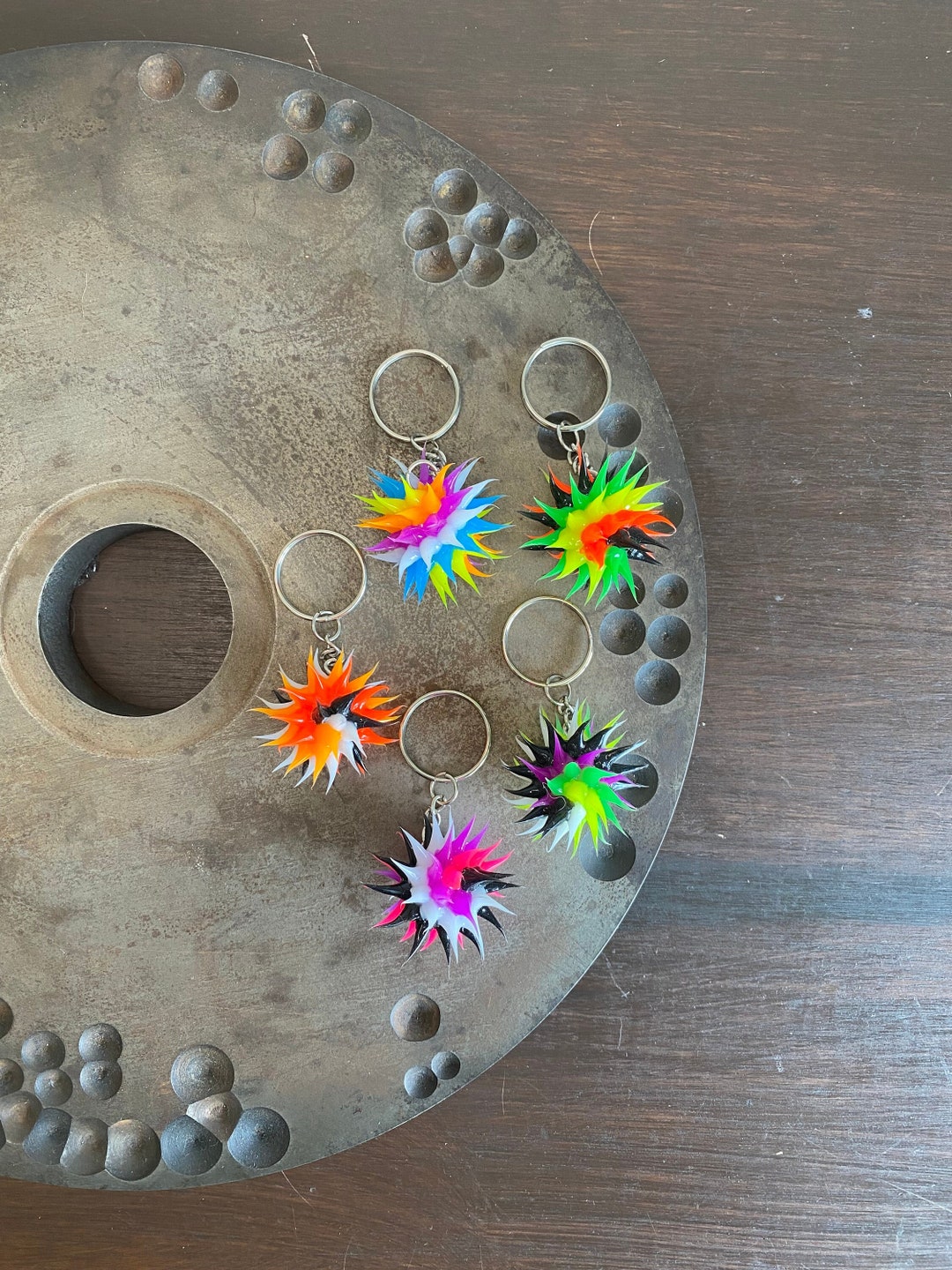 Spiky Silicone Bead Keychain, Fun Backpack Tag, Zipper Pull, Fidget Key ...