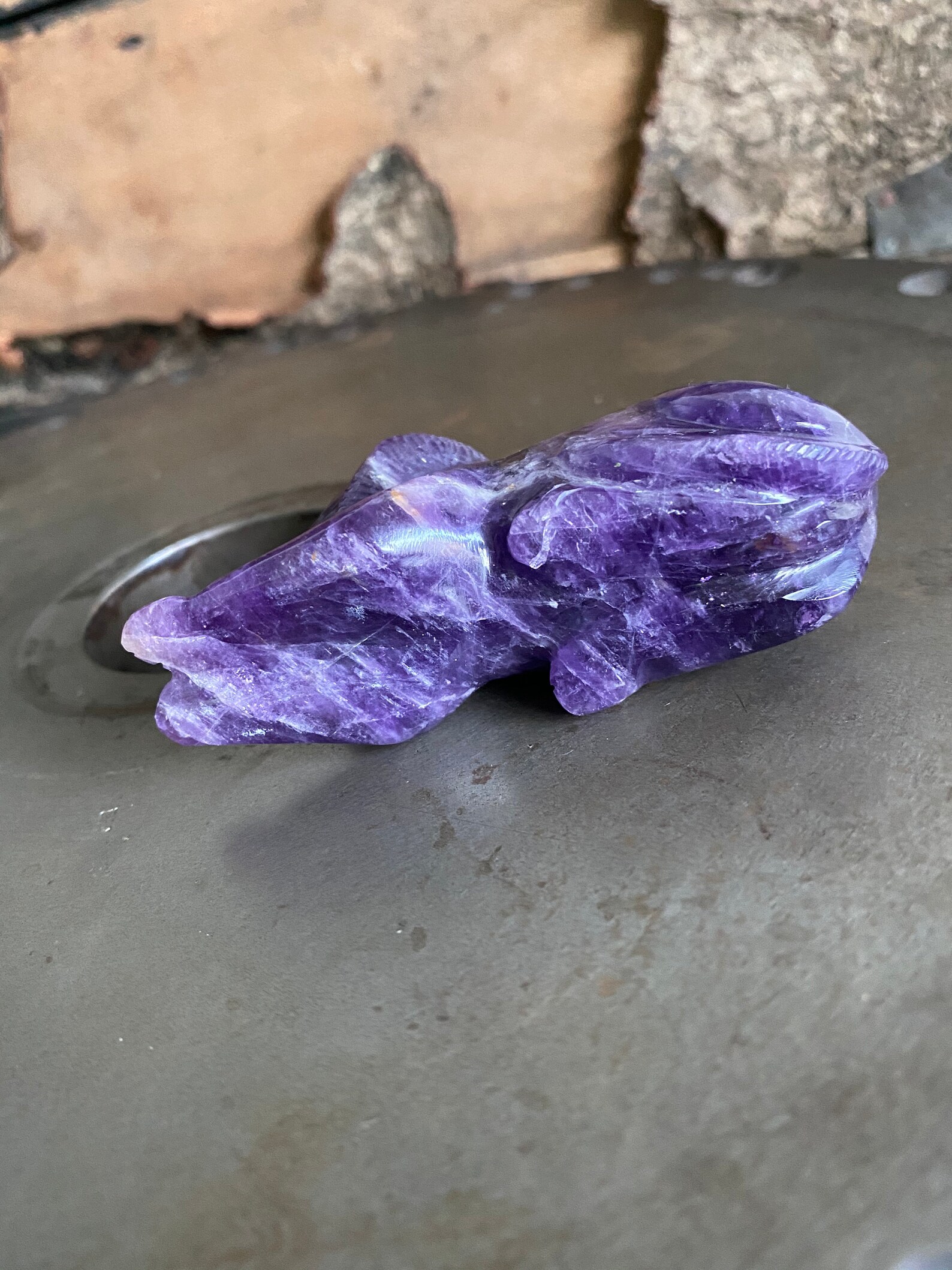 Vintage Hand Carved Amethyst Lion Amethyst Carving Amethyst - Etsy UK