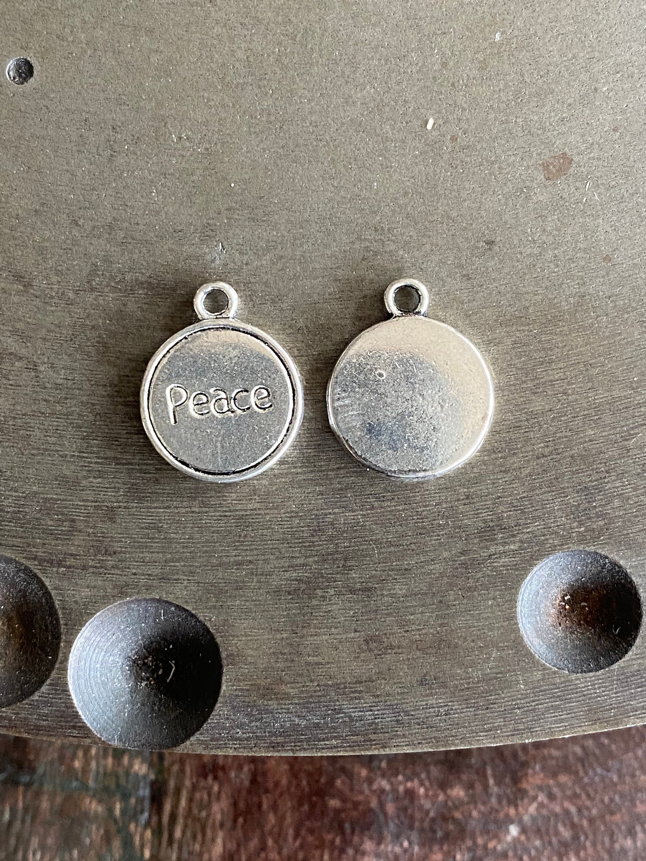 2pc-Pewter Peace Charm Peace Charm Jewelry Findings Pewter | Etsy