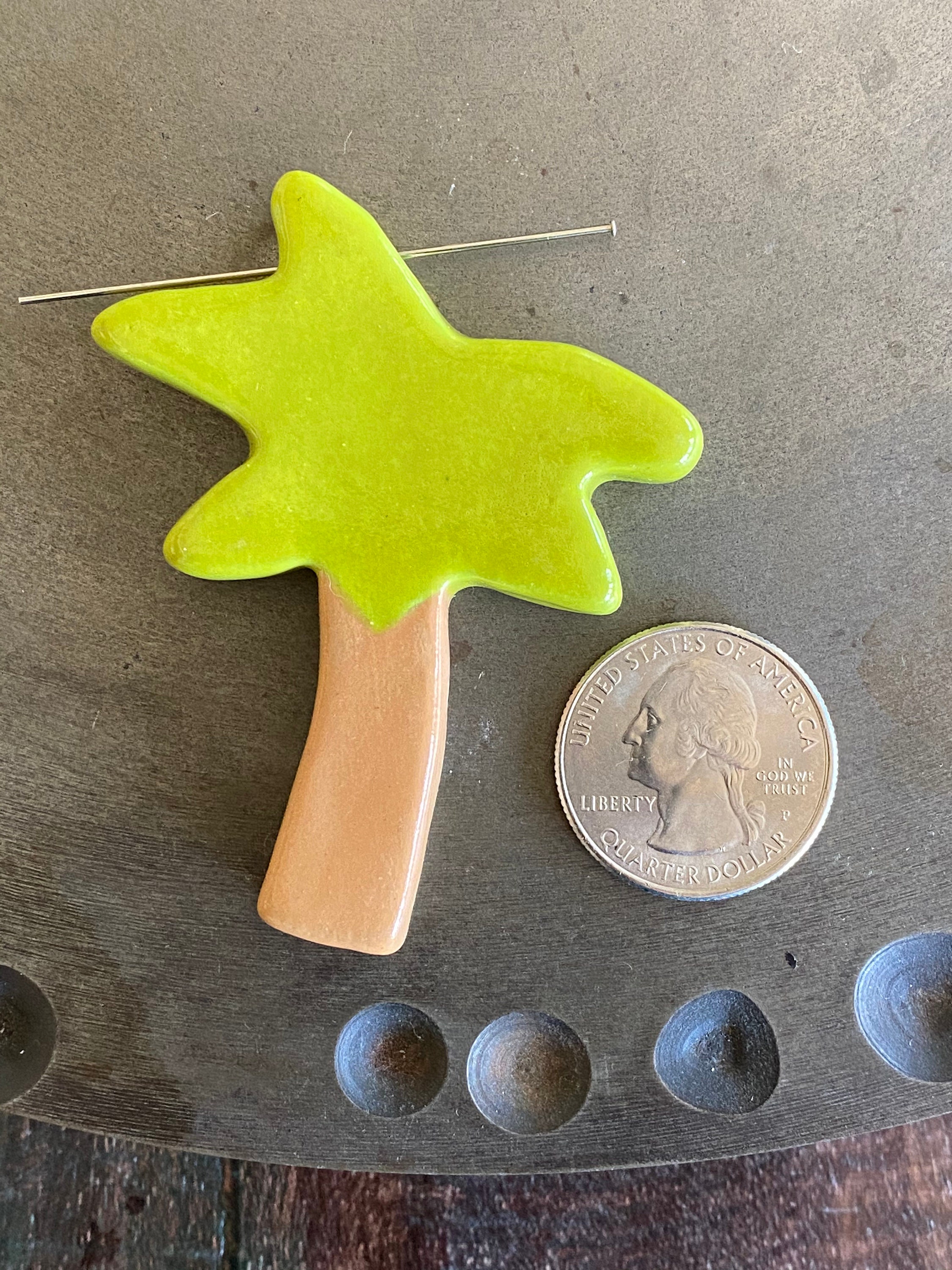 Palm Tree Ceramic Pendant/charm, Ceramic Palm Tree, Palm Tree Pendants ...