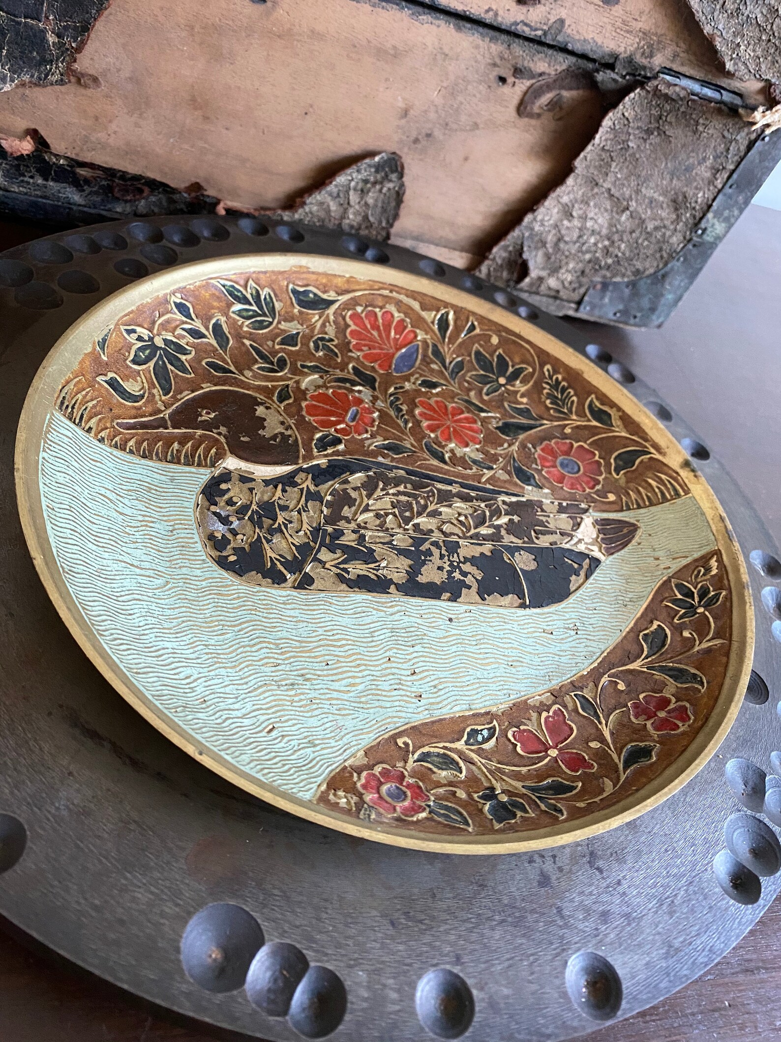 Vintage Cloisonné Brass Duck Plate Enameled Brass Dish Duck - Etsy