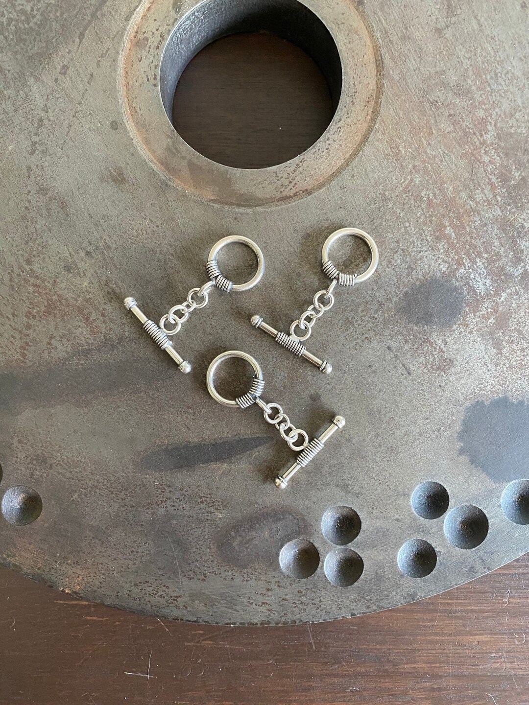 1 Set Sterling Silver Toggle Clasp, Sterling Clasp, Bracelet Toggle ...