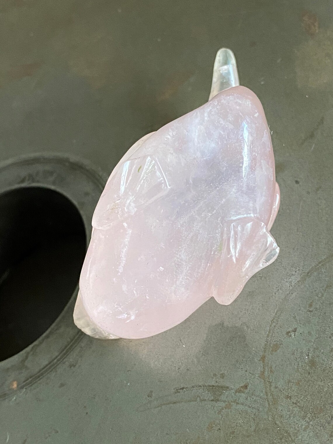 Vintage Hand Carved Rose Quartz Duck Rose Quartz Carving | Etsy