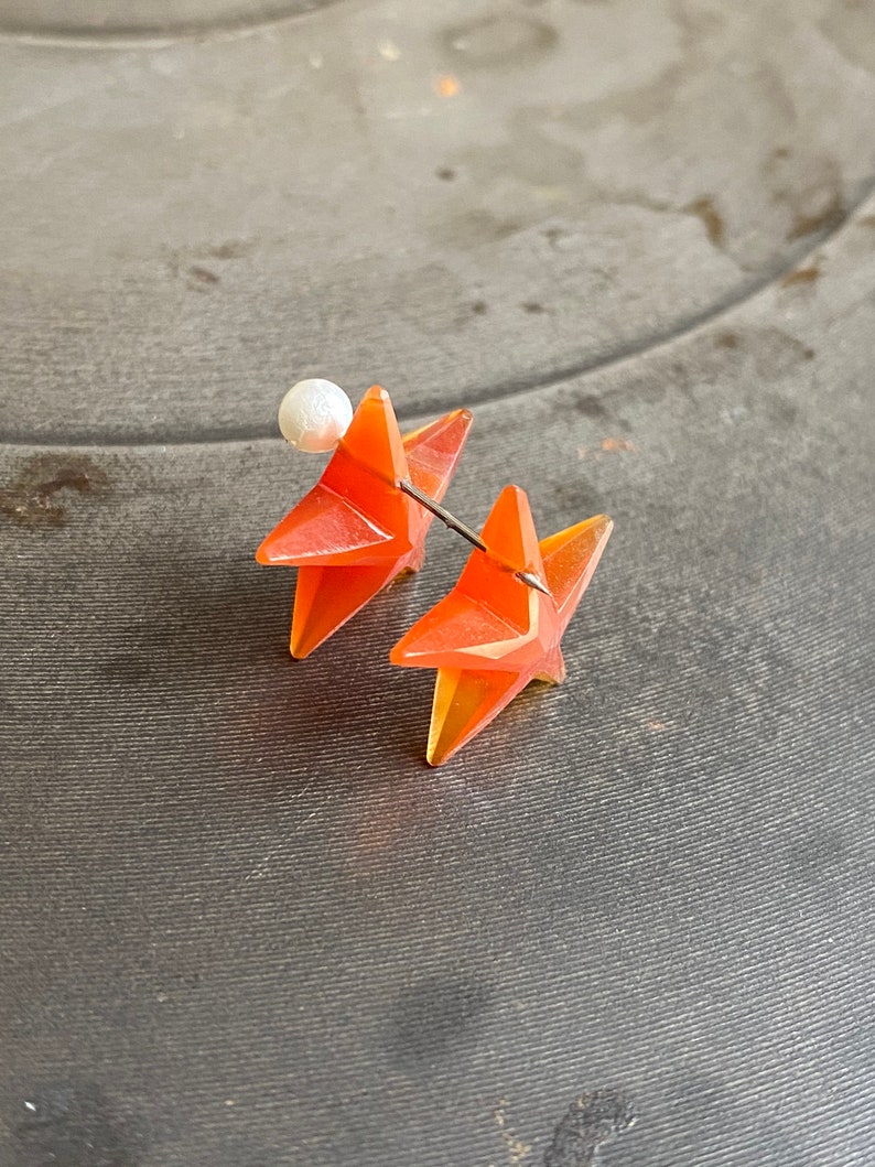 2pc-carnelian Star, Carnelian, Carved Carnelian Star, Carved Star, Star ...