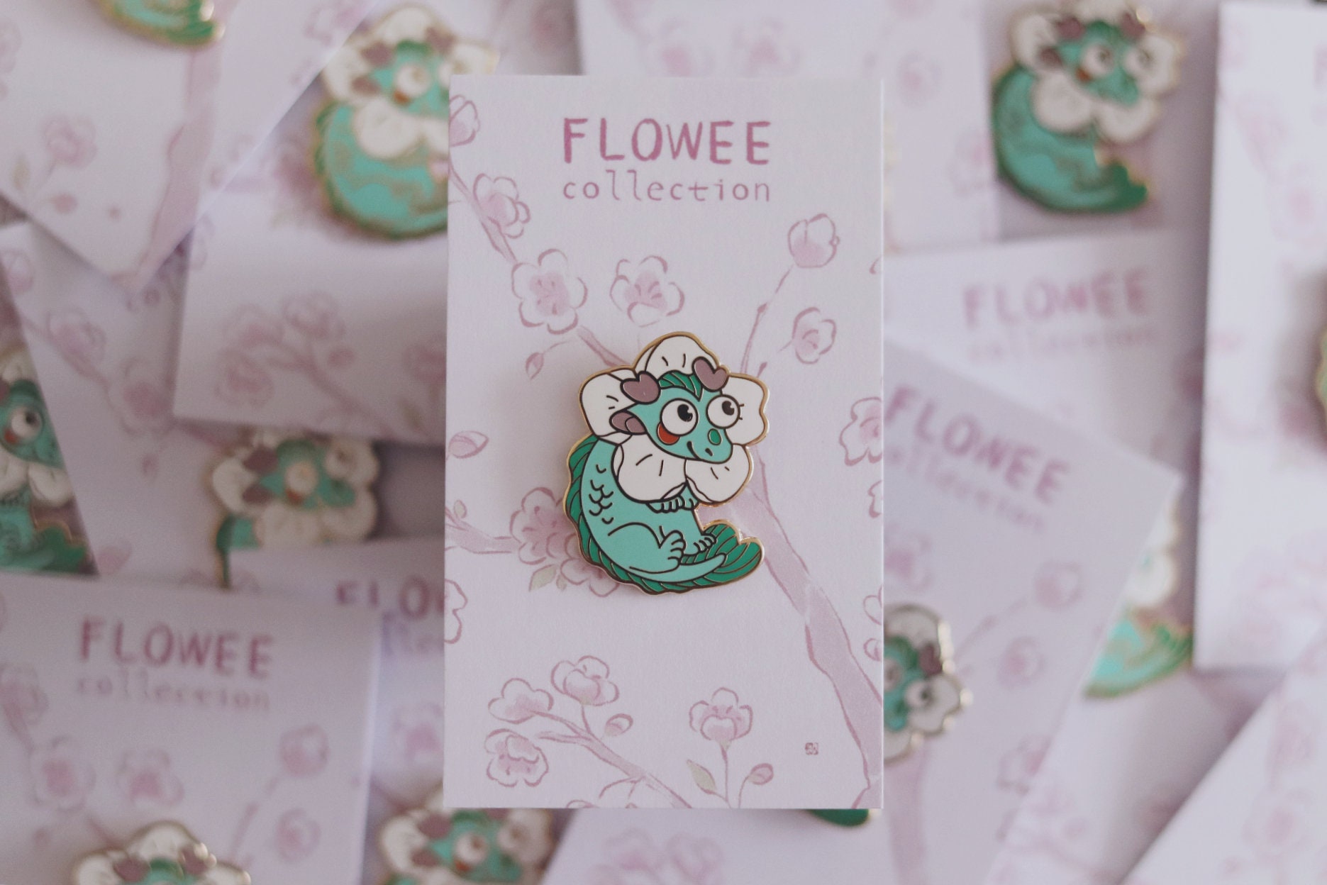 Flower Dragon Hard Enamel Pin Dragon Pin Cherry Pin Cute Enamel Pin ...