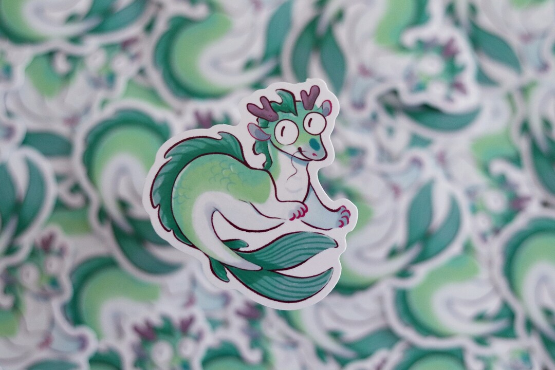 Cute Mermaid Dragon Sticker Vinyl Chinese Dragon Gift for Friend - Etsy